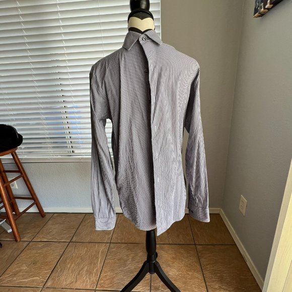 Marc Anthony | Shirts | Marc Anthony Black And White Stripped Slim Fit ...